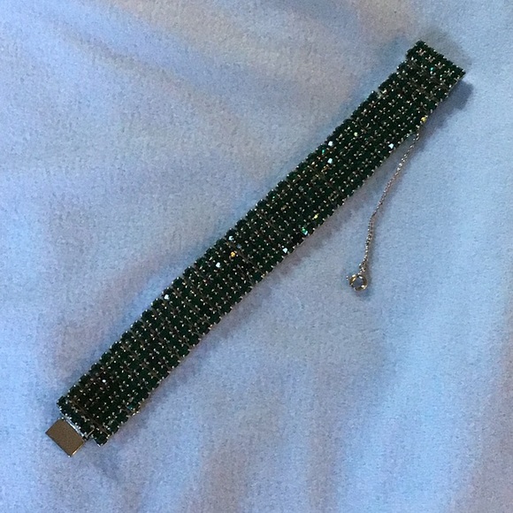 Jewelry | Vintage Dark Emerald Green Rhinestone Bracelet | Poshmark
